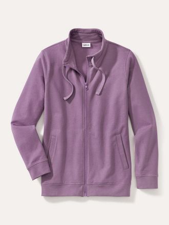 Walbusch Sweatjacke Damen Sweat Jacke Soft Touch Homewear Langarm Sweatjacke mit angerauter Innenseite, Peach-Touch, Rei&szlig;verschluss