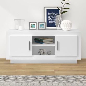 vidaXL Vidaxl - Armoire t&eacute;l&eacute;vis&eacute;e &eacute;l&eacute;gante et moderne avec 2 portes et compartiments diff&eacute;rentes couleurs disponibles Couleur : Blanc