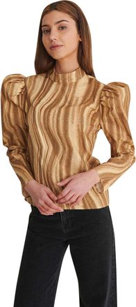 NA-KD Damen Puff Sleeve Blouse Bluse, Bedruckt, 40 EU
