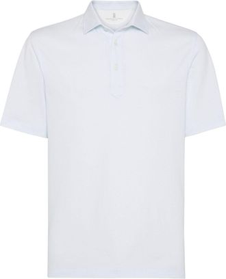 Brunello Cucinelli polo en coton biologique mélangé - Bleu