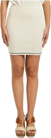 Calvin Klein Femme, Jupes, Blanc, Taille: 38 FR Micro Cable Knit Mini Skirt