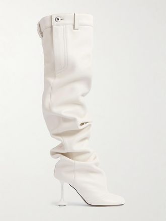 Loewe Toy Panta Overknees Aus Leder - Wei&szlig;