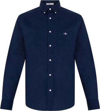 GANT Homme, Chemises, Bleu, Taille: M Chemise Popeline Classique Coupe Slim