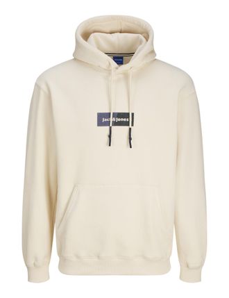 Jack & Jones JACK&JONES Herren JORBRONX Rectangle Sweat Hood Kapuzenpullover, Antique White, L