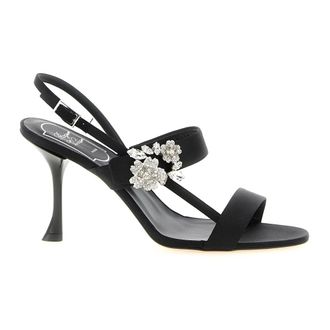Roger Vivier Femme, Chaussures, Noir, Taille: 40 EU Mini Bouquet Sandal 85
