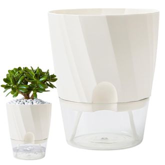 Generico Moderne Blumentöpfe für den Innenbereich: dekorativer Blumentopf mit elegantem Design, eingebauter Wasserspeicher, minimalistische Dekoration für Haus
