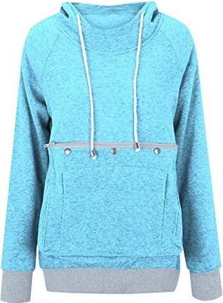 Generic 2026 Nouveau sweat-shirt &agrave; capuche en polaire pour femme Automne et hiver Pull ample &agrave; capuche pour animal domestique mignon chat chien grande poche s