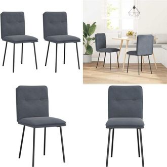 vidaXL vidaXL Esszimmerstühle 2 Stk. Dunkelgrau Samt