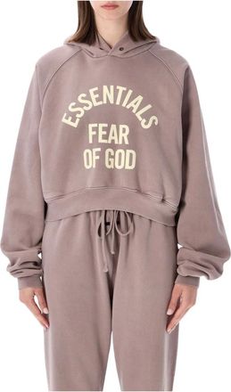 Fear of God Femme, Sweatshirts et sweats &agrave; capuche, Brun, Taille: 42 FR Campus 90s Cropped Raglan Sweat &agrave; capuche