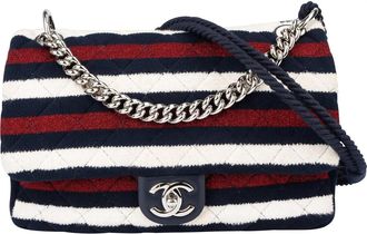 Chanel Crossbody Bags - Chanel Limited Multicolor Jersey Single Flap Cross - Gr. unisize - in Blau - f&uuml;r Damen