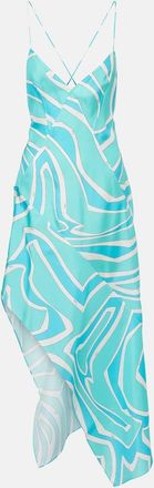 Pucci Midikleid Labirinto aus Seidensatin