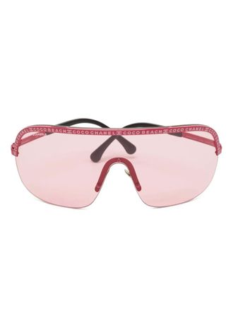 Chanel Coco Beach Shield-Sonnenbrille - Rosa