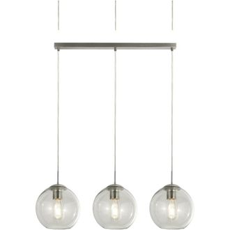 Searchlight Searchlight - Suspension balls 3L barre m&eacute;tal Chrome avec verre transparent E27 3x60w Lg 86cm
