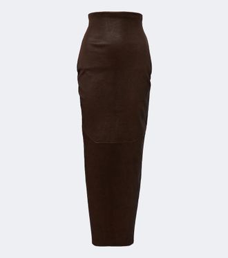 Rick Owens Midirock Dirt Pillar aus Leder