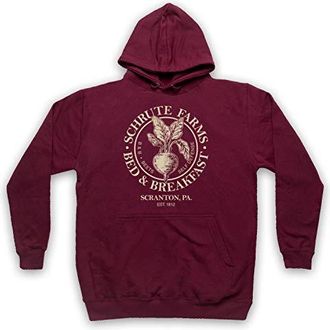 My Icon Art and Clothing Office Schrute Farms Bed & Breakfast Comedy TV Sweat a Capuche des Adultes, Bourgogne, Medium