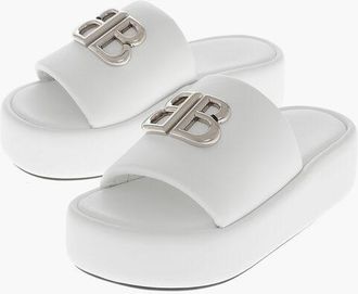 Balenciaga Leather Platform Sandals RISE with Metallic Logo 5cm size 37