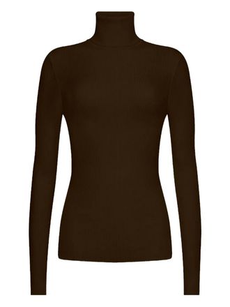 Wolford Geripptes Rollkragenoberteil - Schwarz