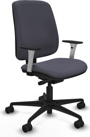 Piqueras y Crespo Stuhl Home Office Alares mit Armlehnen in Wei&szlig; und Schwarz, ausgestattet mit Syncro/Traslack und injiziertem Schaumstoff, Rollen 65 mm, Nylon, Dunkelg