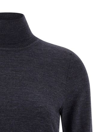 Maison Margiela Fine Wool M&eacute;lange Turtleneck Sweater - Charcoal
