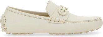 Ferragamo Homme, Chaussures, Blanc, Taille: 40 1/2 EU Mocassins &agrave; ornement Gancini
