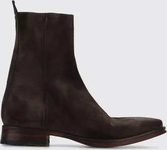 Acne Studios Stiefeletten aus Veloursleder mit eckiger Zehenpartie und Used-Effekt