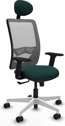Piqueras y Crespo Zulema Arbeitsstuhl mit 2D-Armen, h&ouml;henverstellbarer Lendenwirbelst&uuml;tze und festem Kopfteil, ausgestattet mit 3 Positionen und Schneidschaum, Grau/Fla