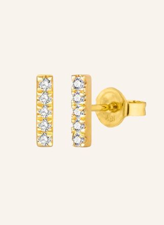 Leaf Ohrstecker Bar Aus 18 Karat Gelbgold Mit Diamanten gold