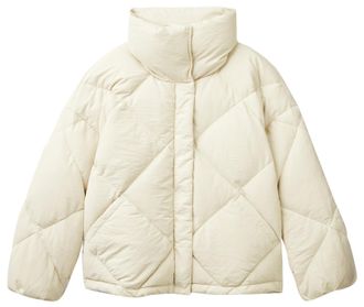 Benetton Damen Jacke 2feadn06a Kurze Daunenjacke, cremewei&szlig;, XS