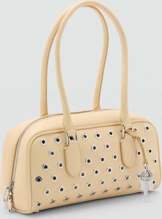 Mango Sac bowling &agrave; aillets vanille - Femme - Taille unique - MANGO