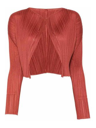 Pleats Please Issey Miyake Cardigan - Rouge
