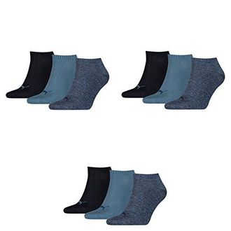 Puma 9 pair Sneaker Invisible Socks Unisex Mens & Ladies, Farben:460 denim blue, Socken & Strümpfe:43-46