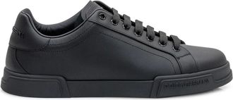 Dolce & Gabbana Homme, Chaussures, Noir, Taille: 45 EU Low Baskets Calfskin Nappa