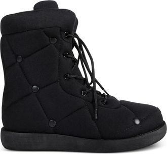 Yohji Yamamoto Gesteppte PE/Tricot Stiefel - Schwarz