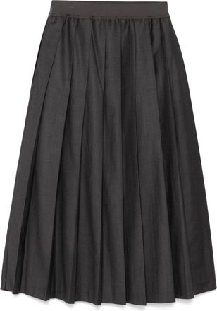 B+ab Faltenrock mit Stretchbund - Grau