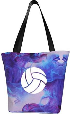 AOOEDM Volley-ball sac d&eacute;picerie r&eacute;utilisable sac &agrave; provisions sac &agrave; bandouli&egrave;re d&eacute;contract&eacute; sac &agrave; main pour hommes femmes sac de march&eacute; ECO sac de plage fou