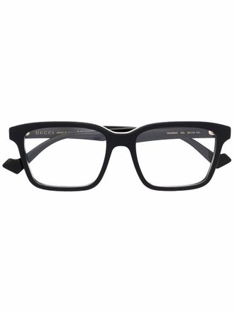 Gucci Brille mit eckigem Gestell - Schwarz