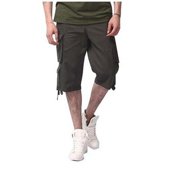 Generic Short pour homme r&eacute;tro avec poche cordon de serrage - Coupe droite - V&ecirc;tement de travail d&eacute;contract&eacute; - Pantalon de travail - Jogging, Vert arm&eacute;e., 40