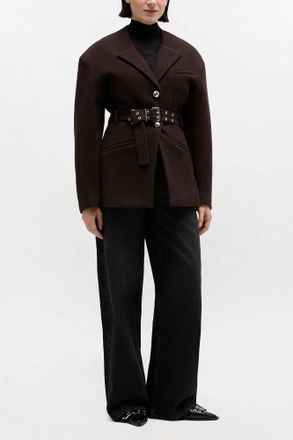 Ganni Braune Wolljacke braun