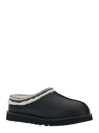 UGG Mens Black Mules With Embossed Logo Leather