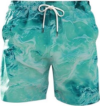 Generic Short de bain pour homme avec poches - S&eacute;chage rapide - Taille haute - R&eacute;glable, Vert, 3XL