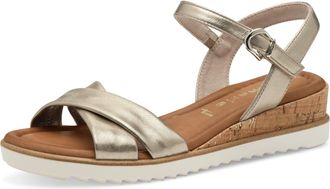 Tamaris Sandalette Damen Vegan Flach metallic,EU 36