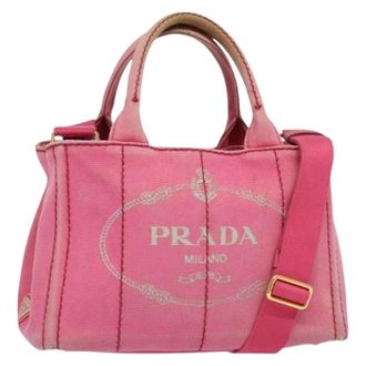 Prada Pre-owned Toile sacs-prada - Femme - Pre-owned - Rose - Taille: ONE Size