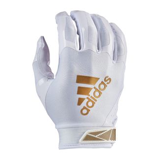 adidas Adifast 3.0 Fußball-Empfänger-Handschuh, Weiß/Metallic-Gold, Größe S