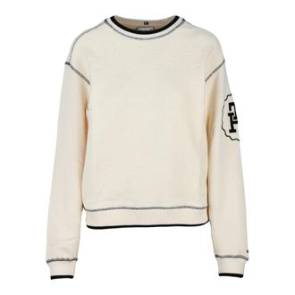 Tommy Hilfiger Femme, Sweatshirts et sweats &agrave; capuche, Beige, Taille: 40 FR Felpa Corta SweaT-shirt
