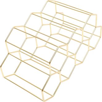 Soimiss HONMEET Nordisches Weinflaschenregal aus Stabilem Eisen mit F&auml;chern Dekorativer Flaschenst&auml;nder f&uuml;r K&uuml;che Bar und Wohnzimmer Eleganter Tisch weinhalte