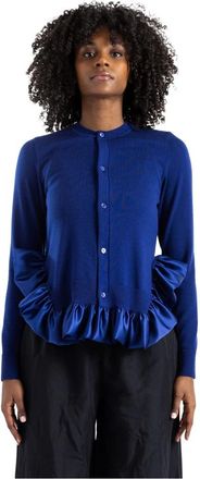 Comme Des Gar&ccedil;ons Femme, Blouses et Chemises, Bleu, Taille: 38 FR Cardigan &agrave; volants