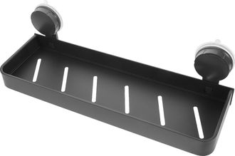 BESPORTBLE Wandregal mit Saugnapf 40cm Badezimmer Aufbewahrungsregal aus Kunststoff Graues Duschablage Organizer ohne Bohren f&uuml;r Toilettenartikel und Make Up