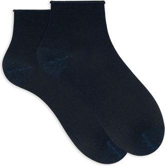 Gallo Gallo, Femme, Sous-v&ecirc;tements, Bleu, Taille: ONE Size Chaussettes Courtes &agrave; Effet Lurex