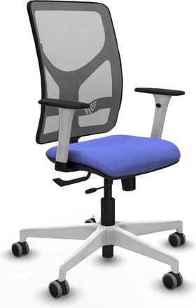 Piqueras y Crespo Stuhl aus PVC, blau, mit wei&szlig;en und schwarzen Armlehnen, h&ouml;henverstellbare Lendenwirbelst&uuml;tze, ausgestattet mit Syncro/Traslack und Schneideschaum, Gr