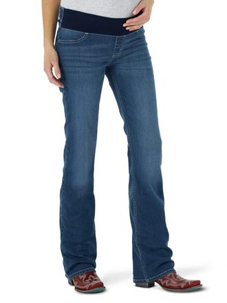 Wrangler Damen Western Mid Rise Stretch Bootcut Jeans, dunkelblau, 24 W/30 L